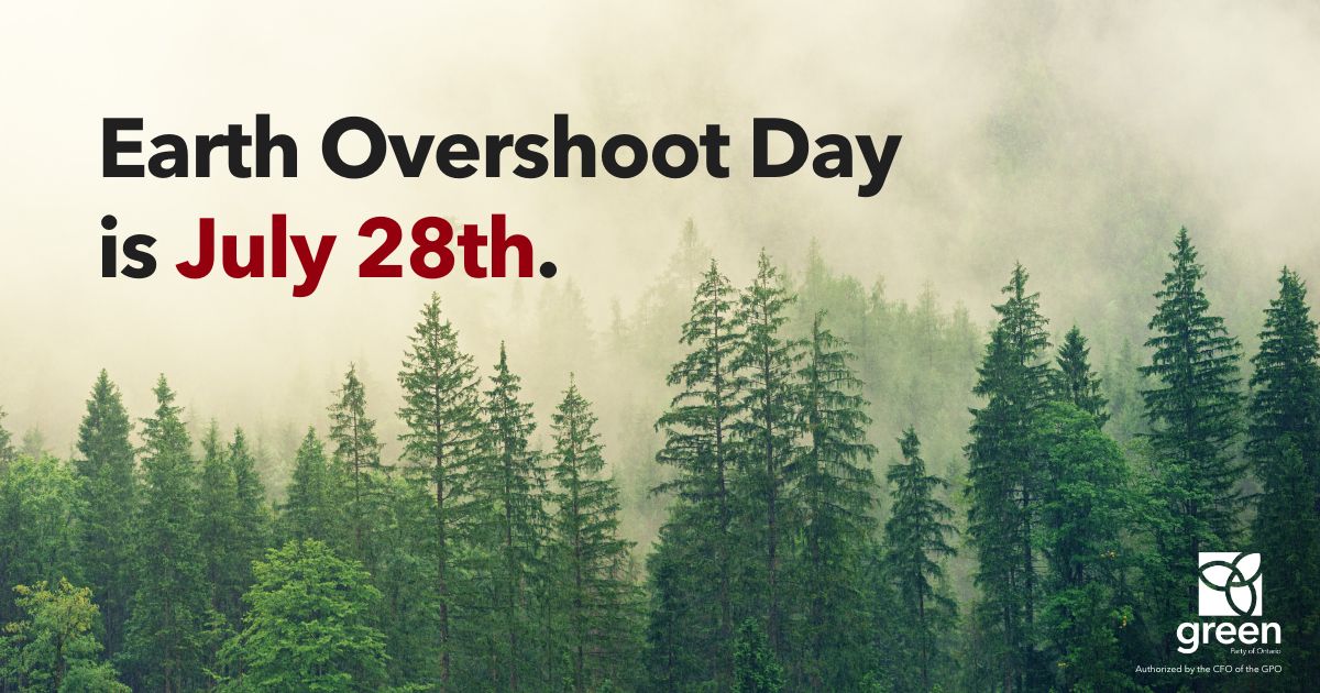 Earth Overshoot Day is July 28 | Ontario Greens