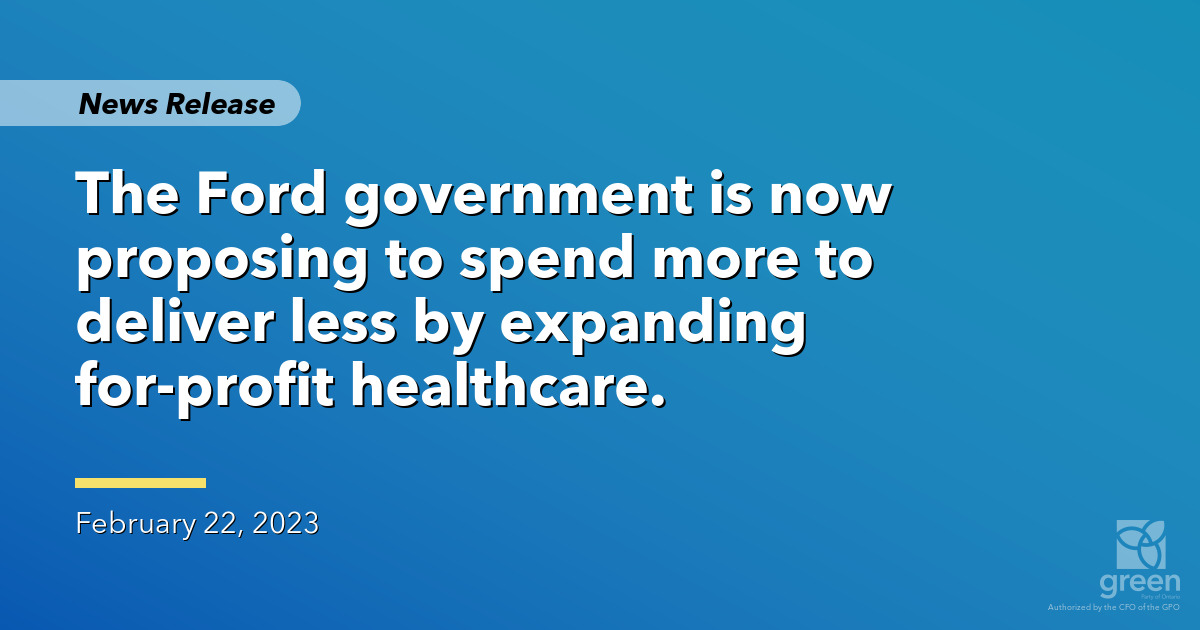 Ford government paving the way to healthcare profiteering