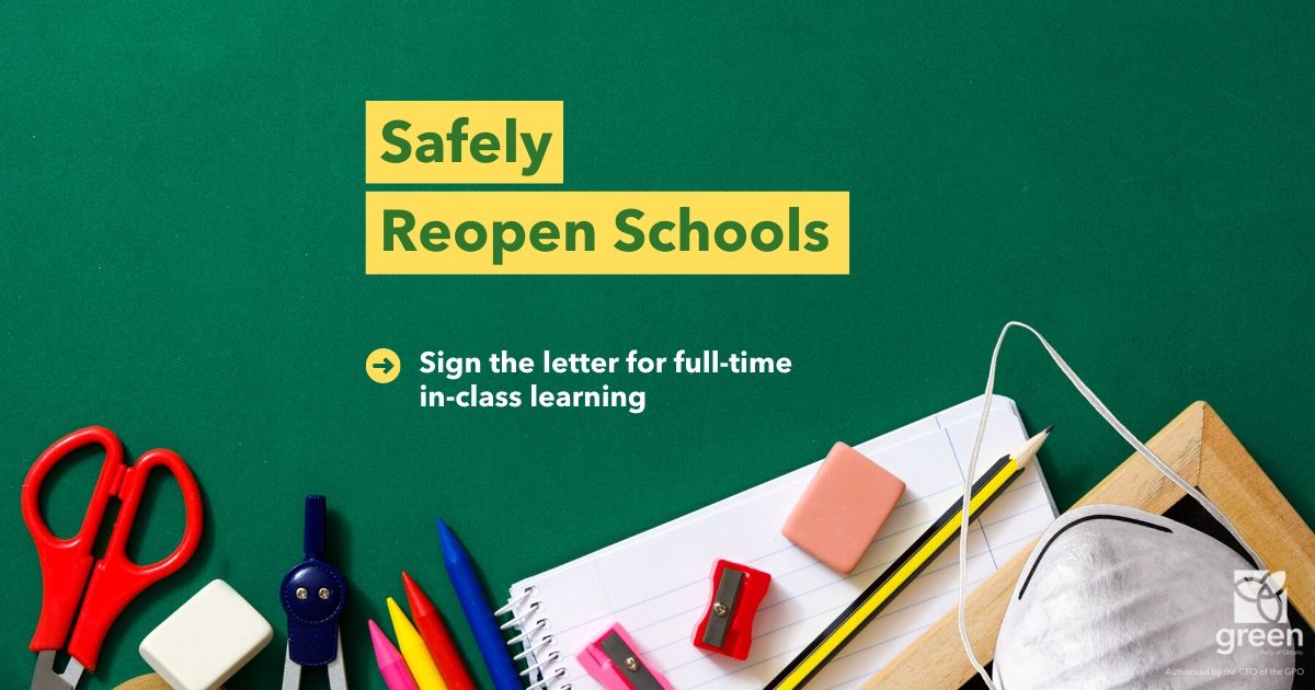 Safely Reopen Elementary Schools | Green Party of Ontario Safely Reopen Elementary Schools | Green Party of Ontario